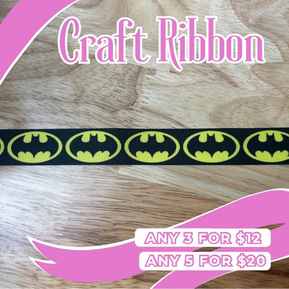 Office | 78 Grosgrain Craft Ribbon 125 Yards Batman Bat Signal Bat Logo ...
